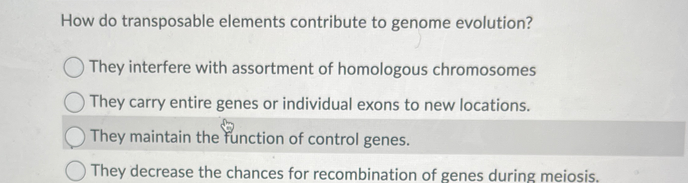 Solved How do transposable elements contribute to genome | Chegg.com
