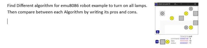 Solved Find Different Algorithm For Emu8086 Robot Example To 