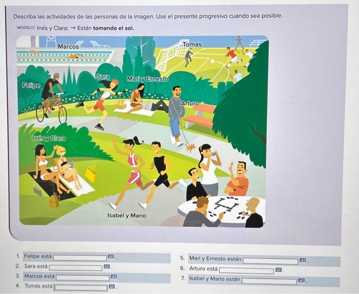 Describa las actividades de las personas de la | Chegg.com