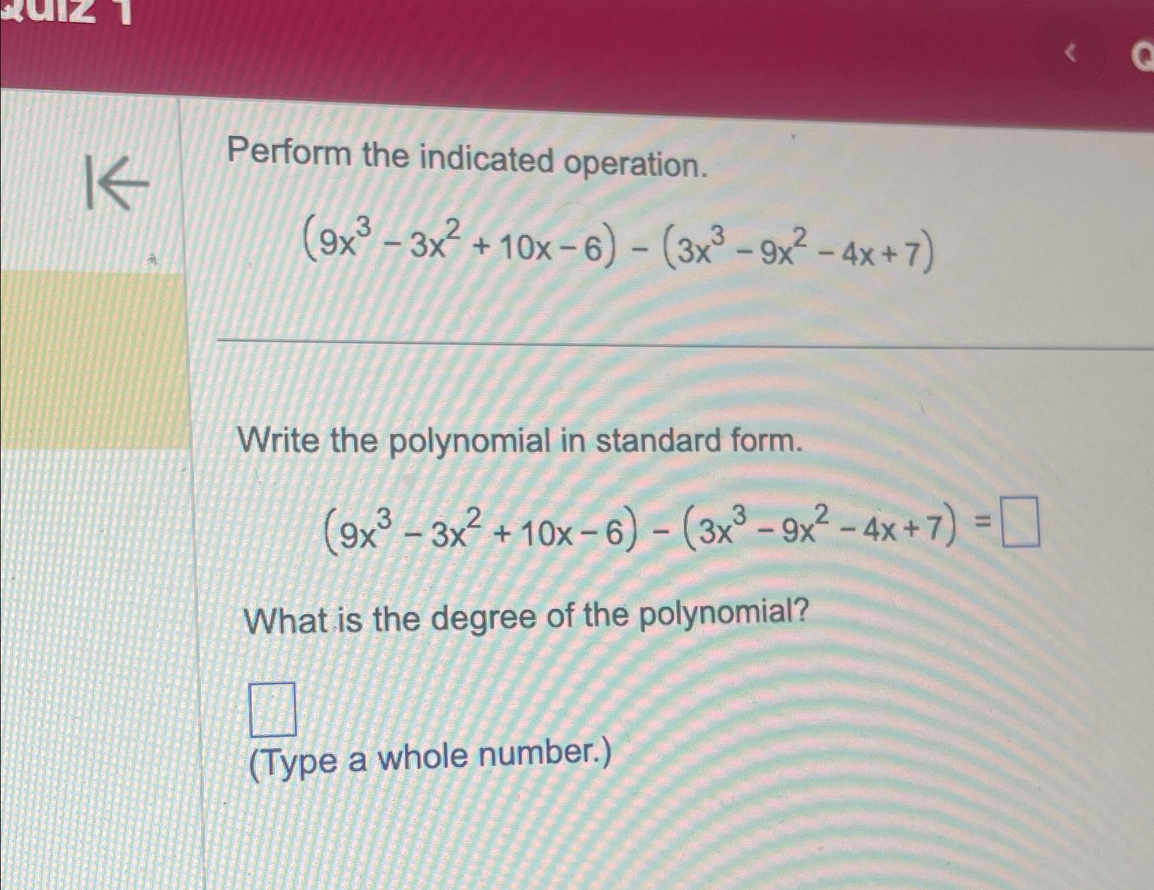 Solved Perform the indicated | Chegg.com