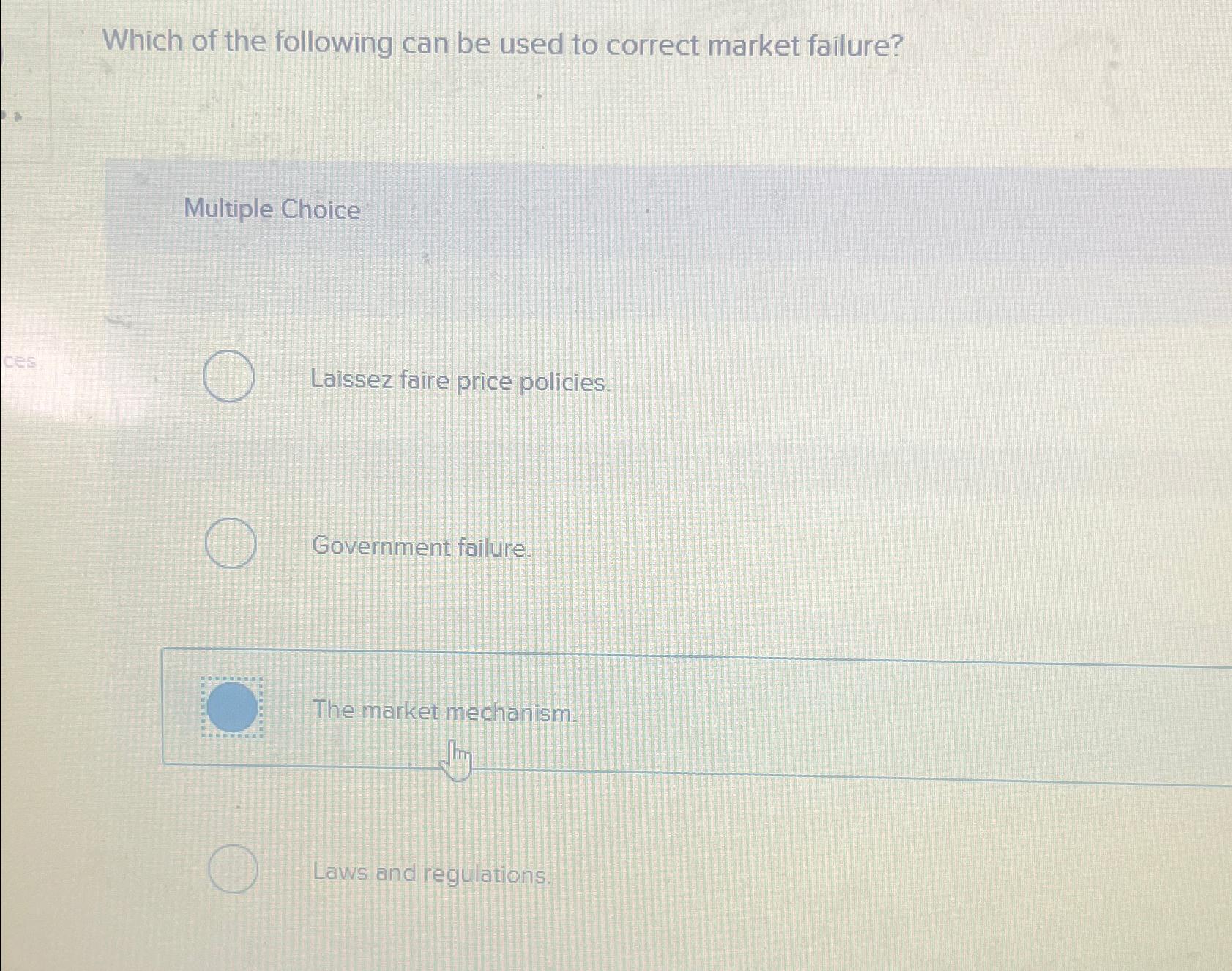 Solved Which of the following can be used to correct market | Chegg.com