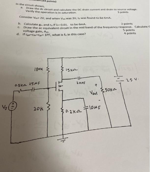 In the circult shown, a. Draw the de circuit and | Chegg.com