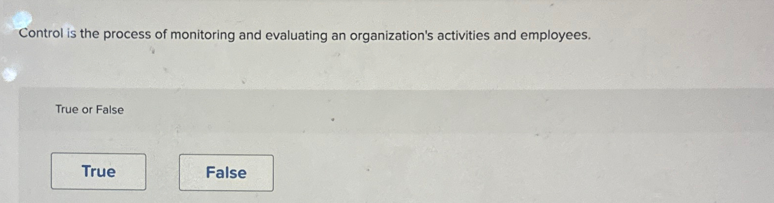 Solved Control is the process of monitoring and evaluating | Chegg.com