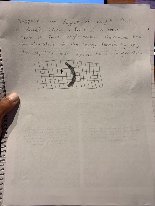 Solved Suppose an object of height 10cm. is placed 20cm in | Chegg.com