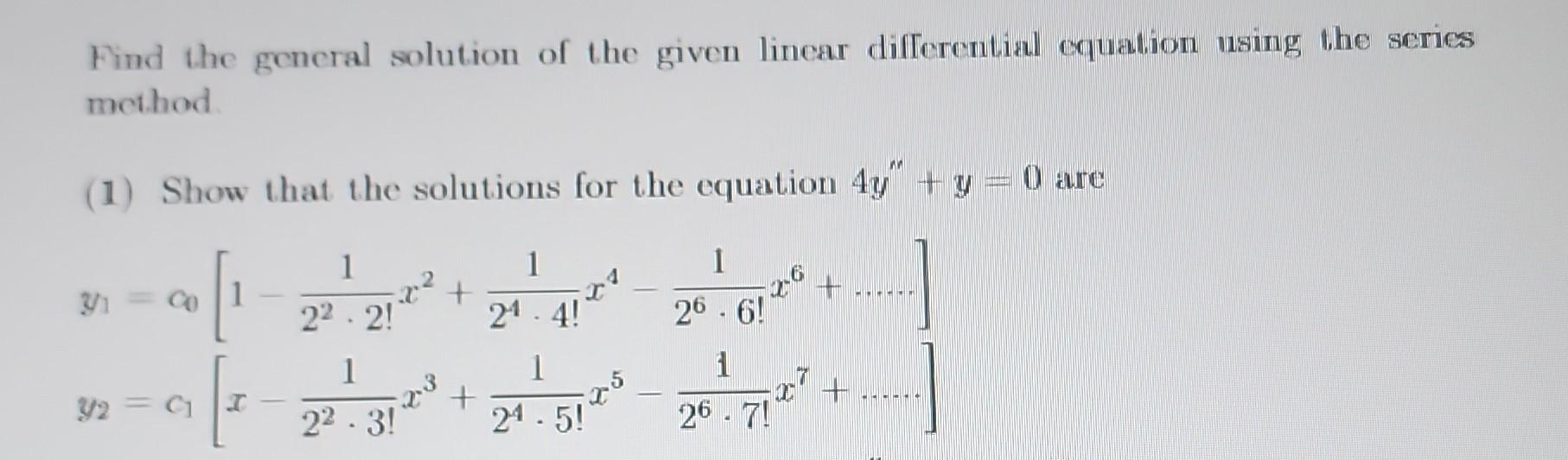 Solved Find the general solution of the given linear | Chegg.com