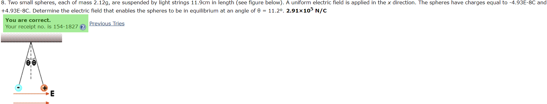 Solved Two small spheres, each of mass 2.12g, ﻿are suspended | Chegg.com