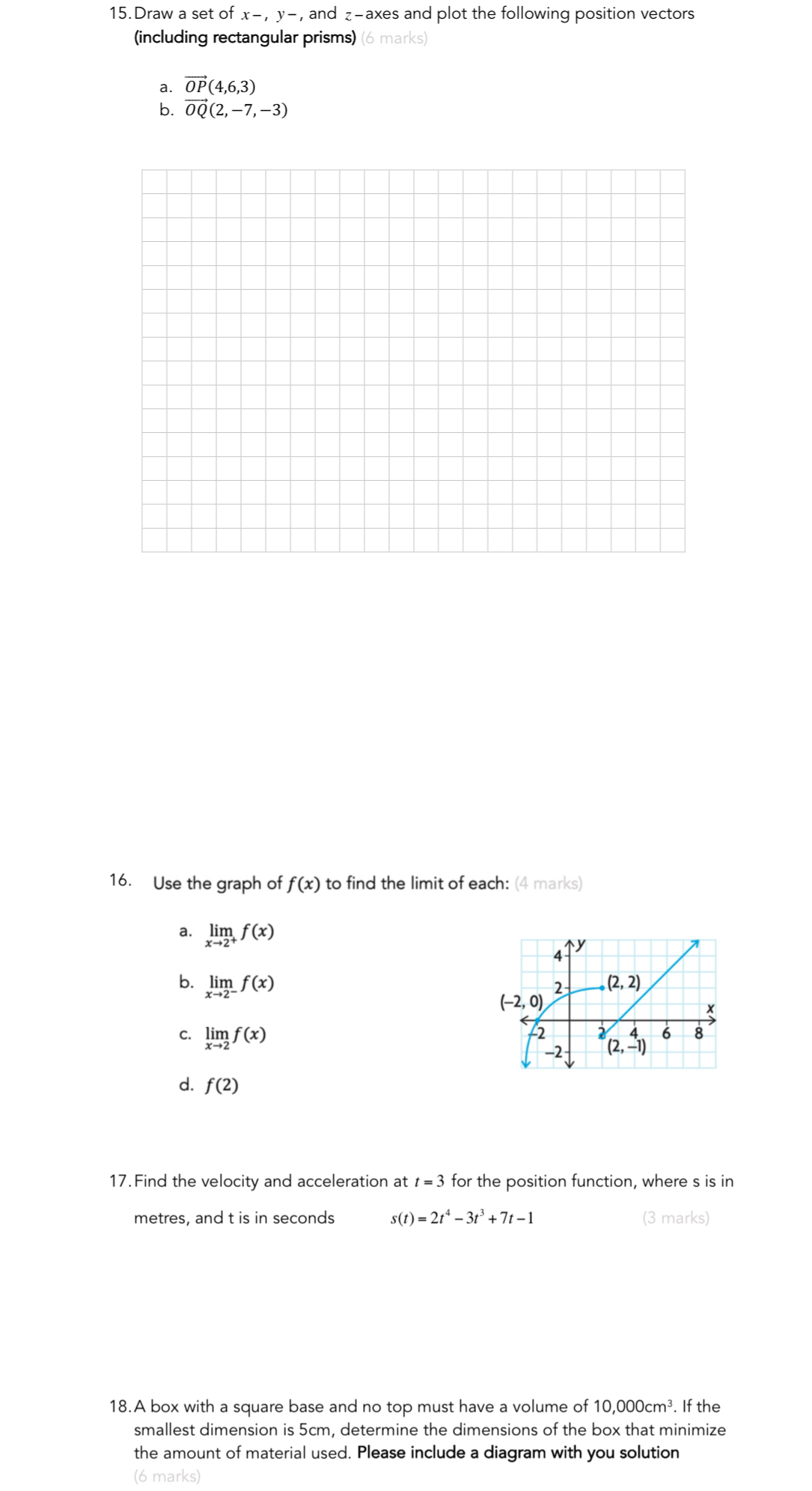 Solved Draw a set of x-,y-, ﻿and z-axes and plot the | Chegg.com