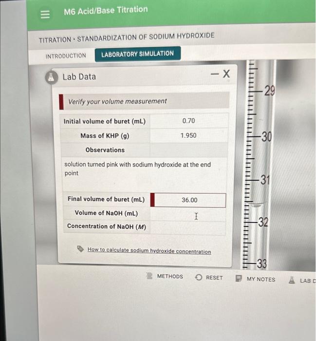 Solved Lab Data Verify your volume measurement Initial | Chegg.com