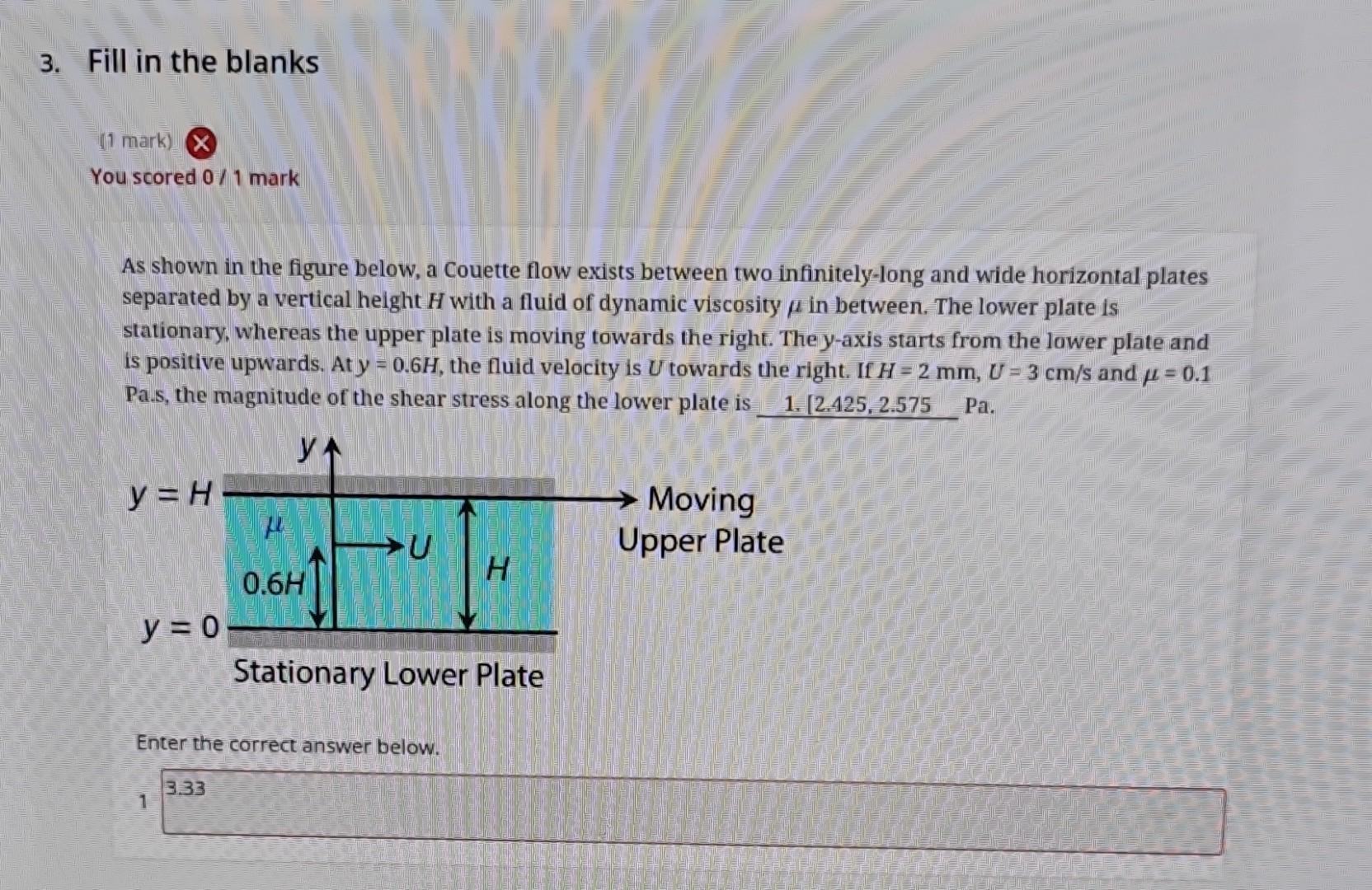 Solved As shown in the figure below, a Couette flow exists | Chegg.com