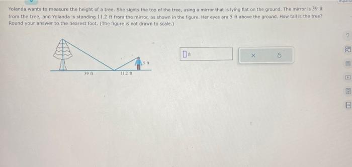 Solved Yolanda wants to measure the height of a tree. She | Chegg.com