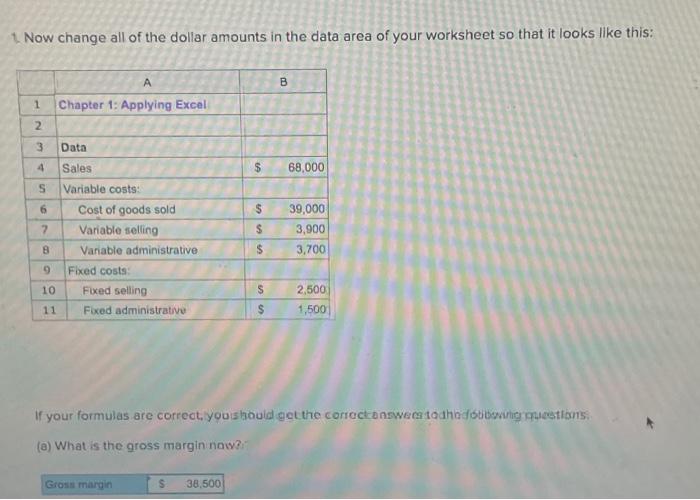 Solved Chapter 1: Applying Excel: Excel Worksheet (Algo) | Chegg.com