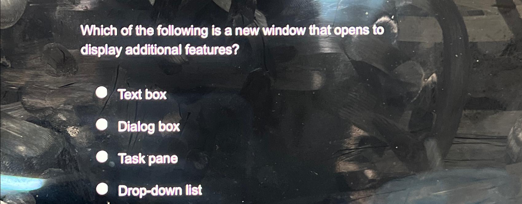 Solved Which of the following is a new window that opens to | Chegg.com