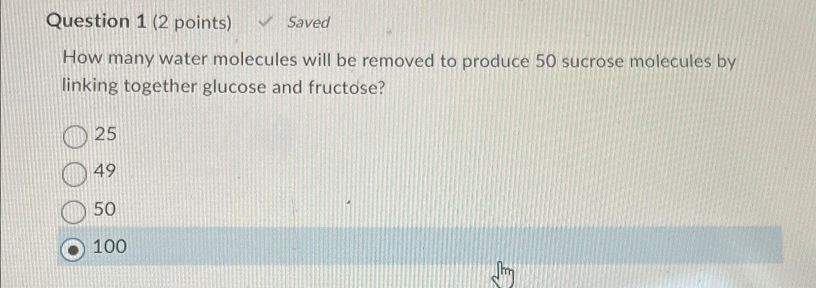 Solved Question 1 (2 ﻿points)SavedHow many water molecules | Chegg.com