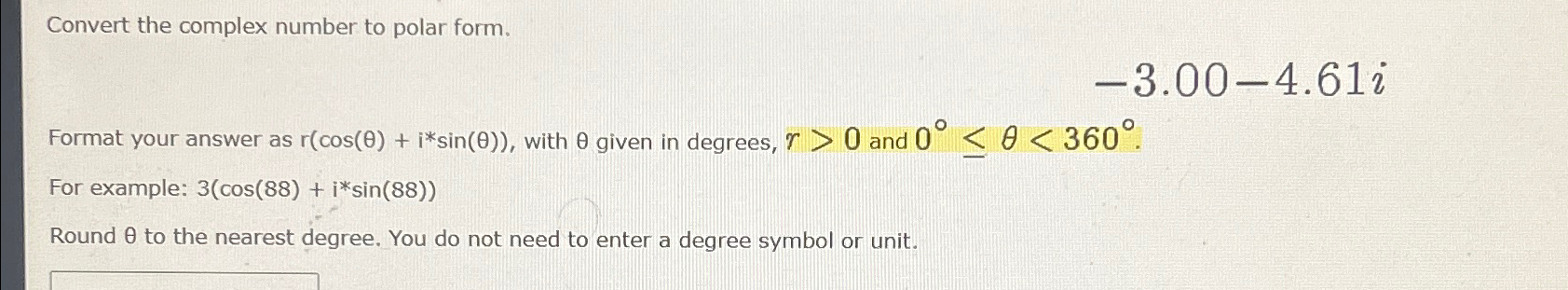 Solved Convert the complex number to polar | Chegg.com