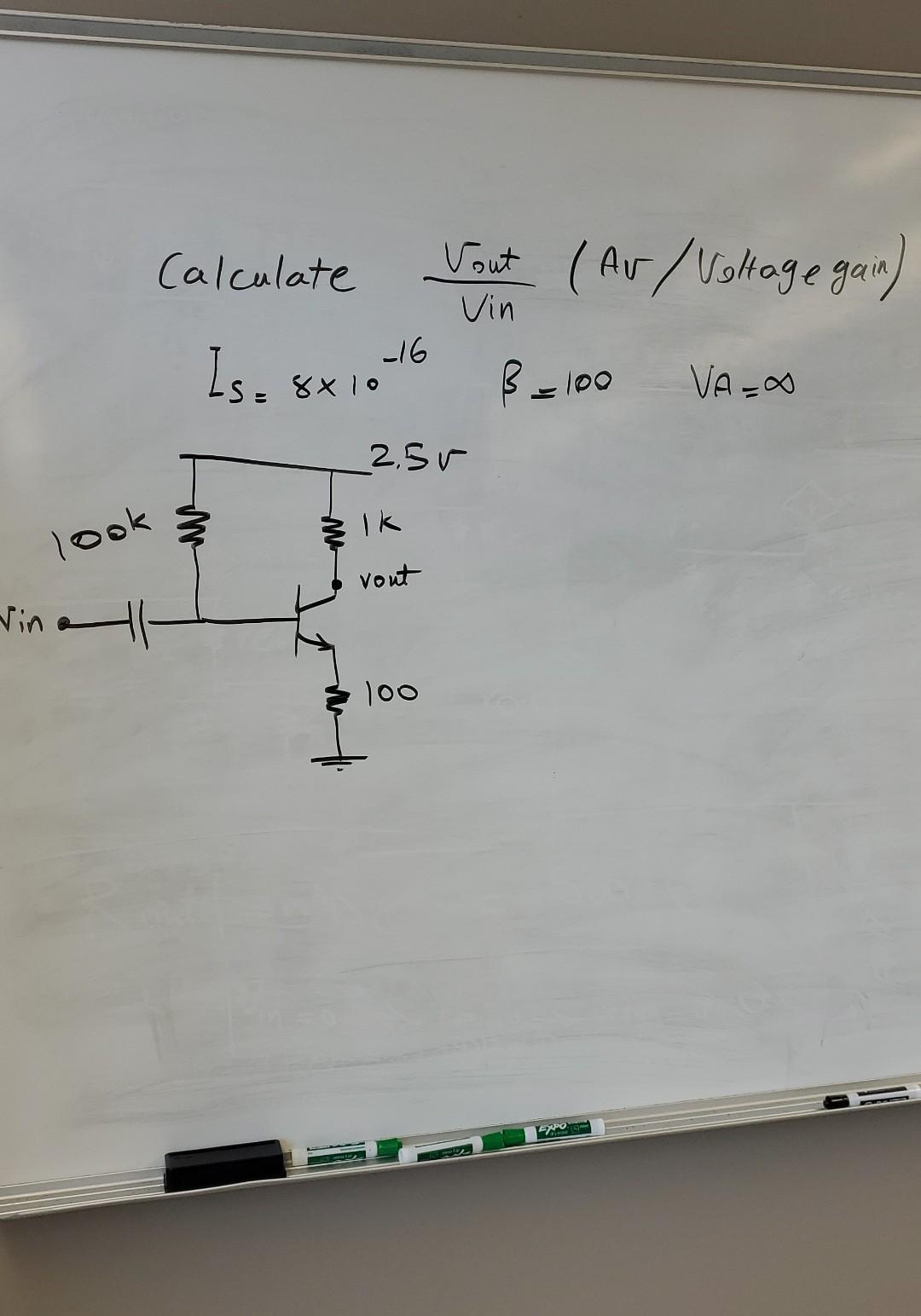 Solved Calculate Vin Vout (Av/Voltagegain) | Chegg.com
