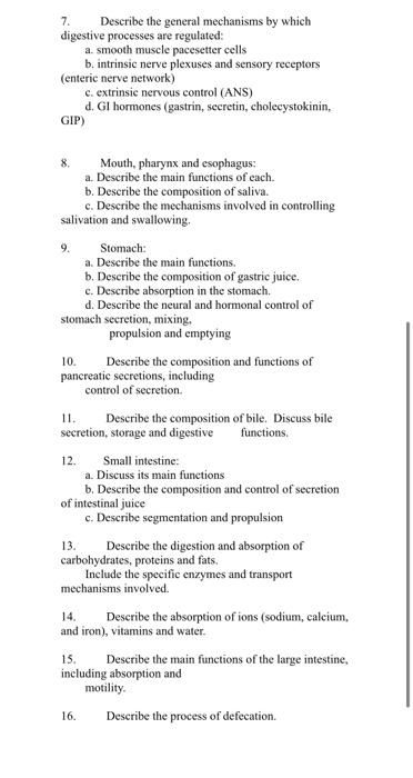 Solved Lecture Objectives: 1. List the major functions of | Chegg.com