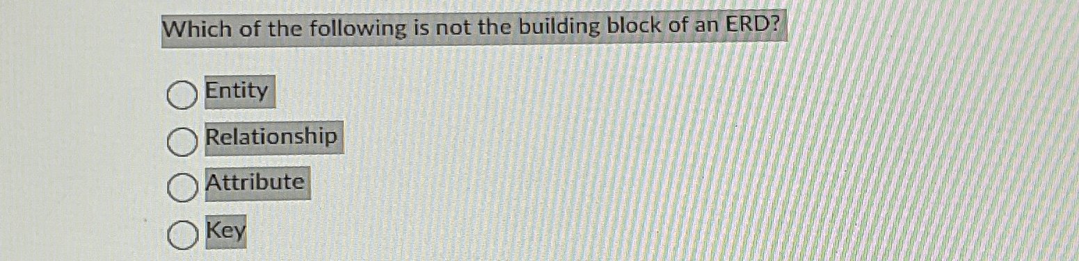 Solved Which of the following is not the building block of | Chegg.com