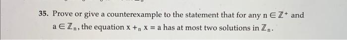 Solved 35. Prove or give a counterexample to the statement | Chegg.com