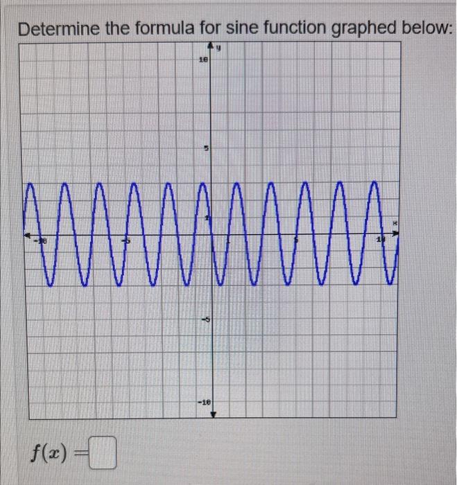 Solved Determine the formula for sine function graphed | Chegg.com Solved Determine the formula for sine function graphed | Chegg.com