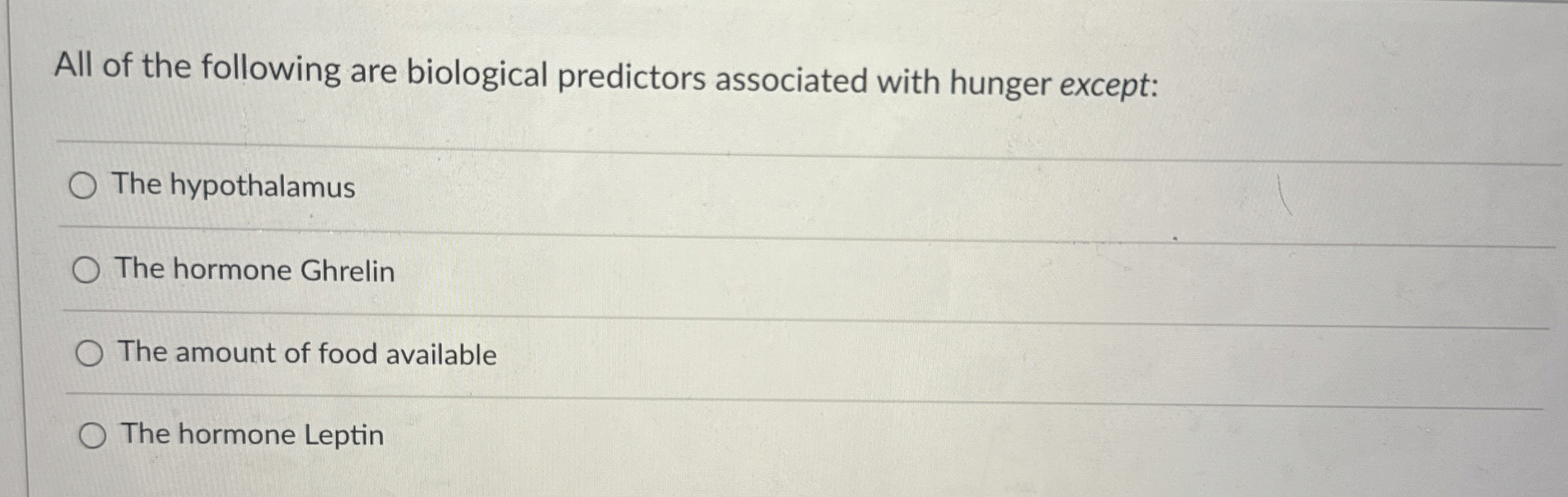 Solved All of the following are biological predictors | Chegg.com