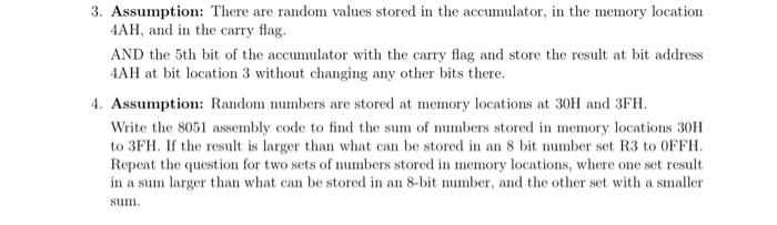 Solved 3. Assumption: There are random values stored in the | Chegg.com