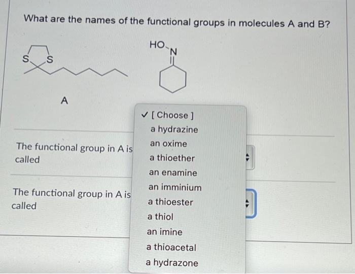 Solved What are the names of the functional groups in | Chegg.com