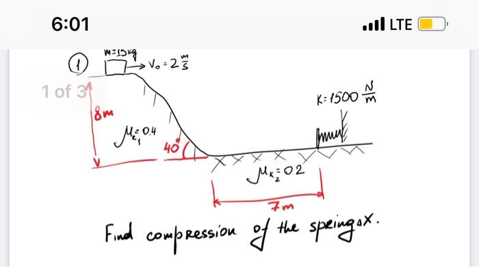 Solved Find compression of the speingst. | Chegg.com
