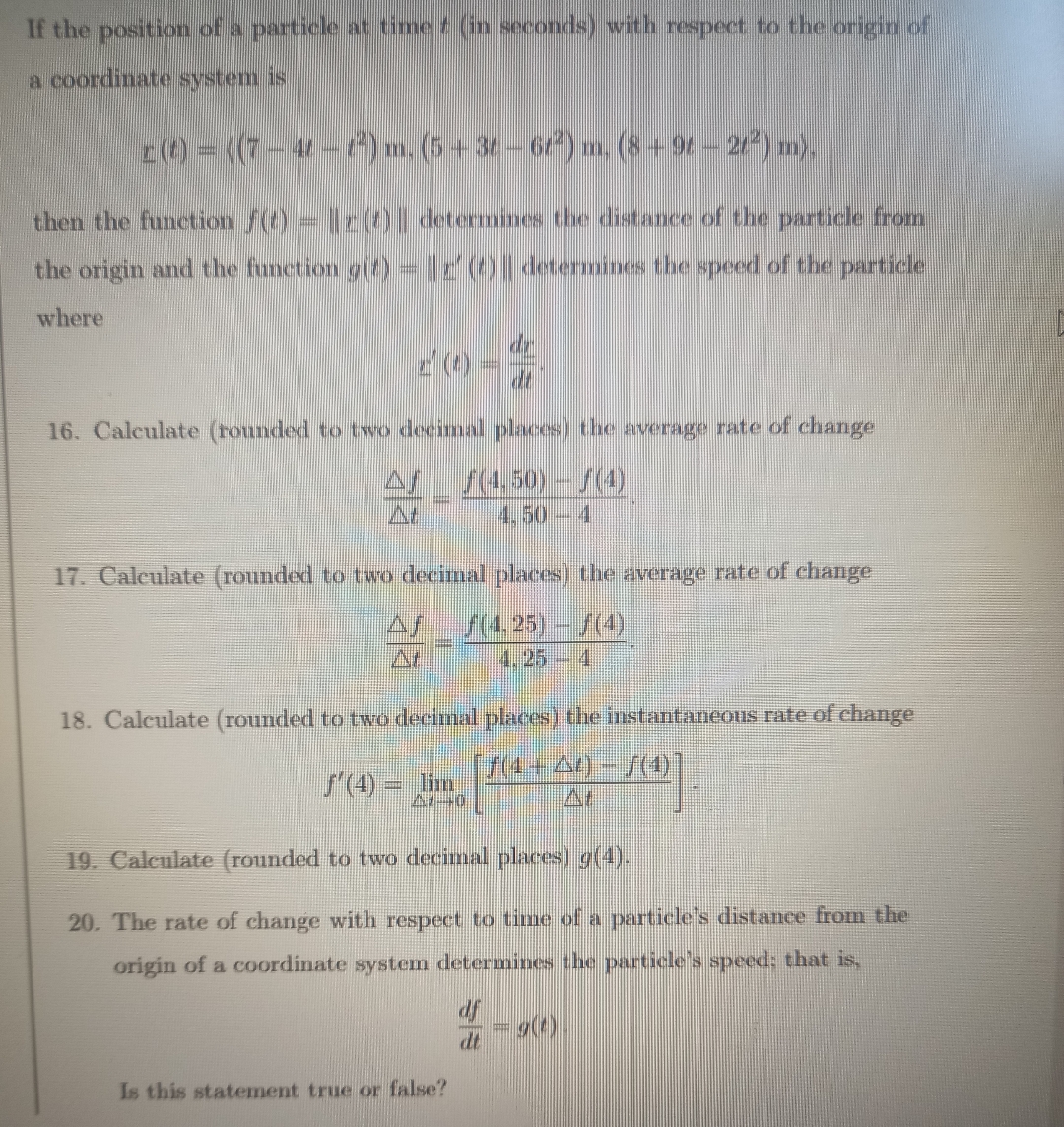 If the position of a particle at time t (in seconds) | Chegg.com