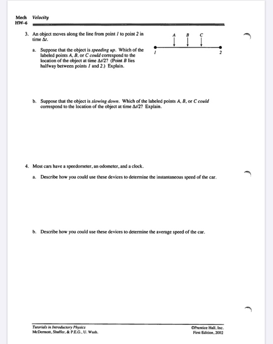 Solved VELOCITY Mech HW-3 1. The position versus time graph | Chegg.com