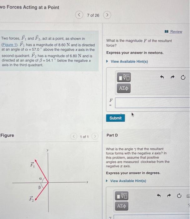 Solved KHW CH 05 Two Forces Acting at a Point 7 of 26 > A | Chegg.com