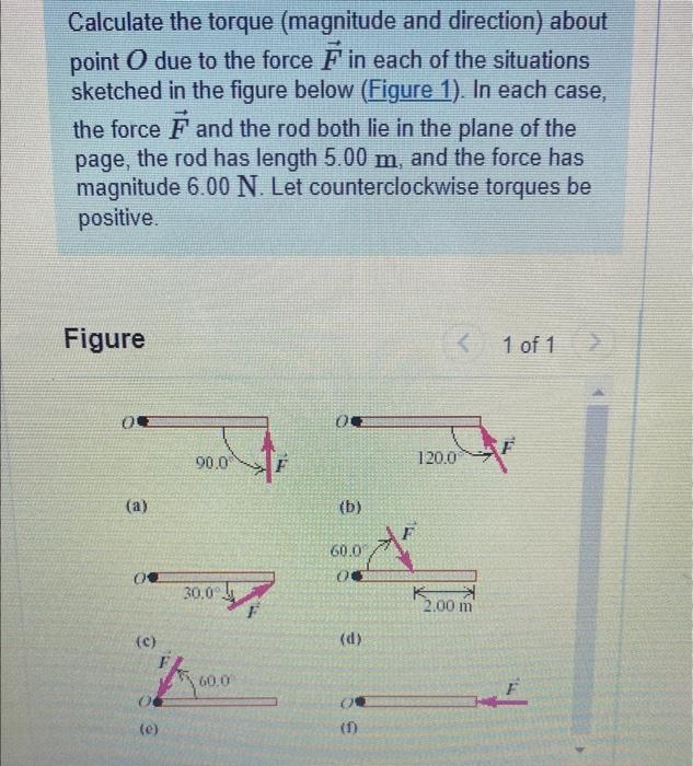 Solved Calculate the torque (magnitude and direction) about | Chegg.com