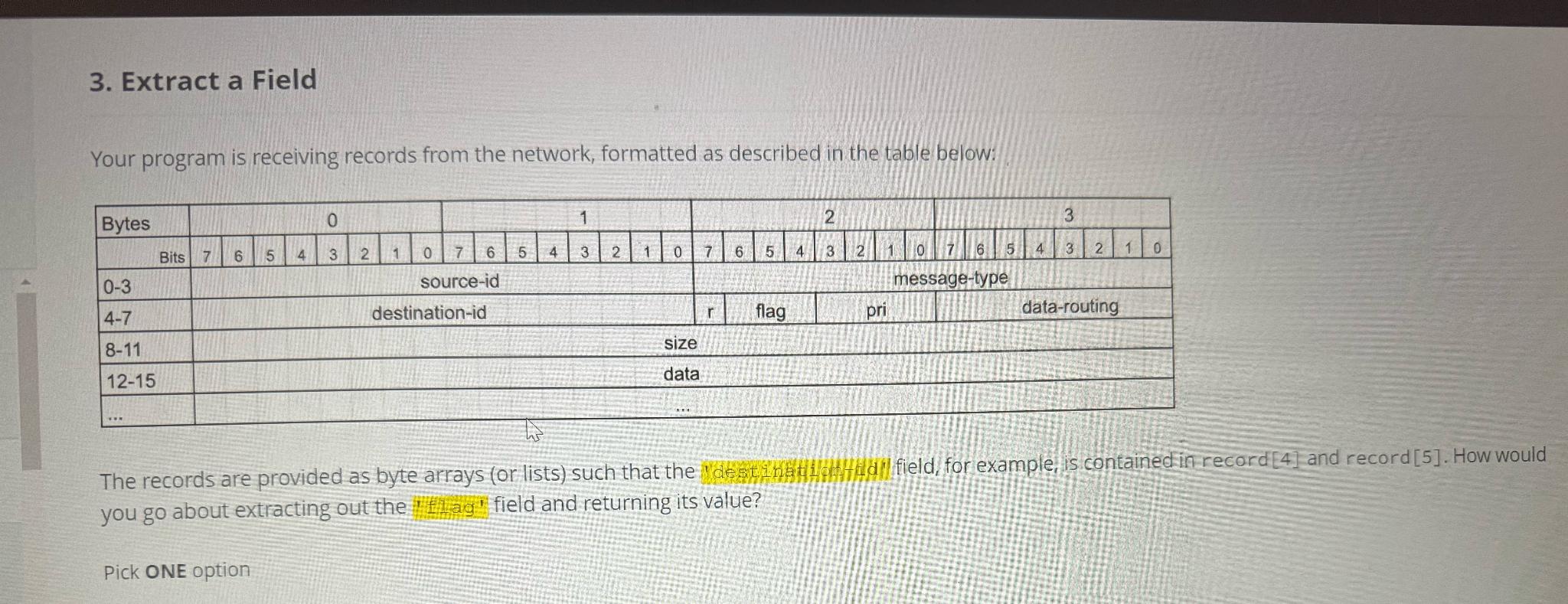 Solved Extract a FieldYour program is receiving records from | Chegg.com