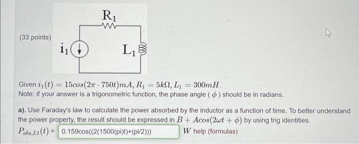 Solved B Derive The Energy Stored In The Inductor As A