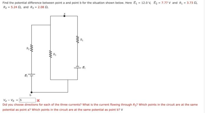 Solved Find the potential difference between point a and | Chegg.com