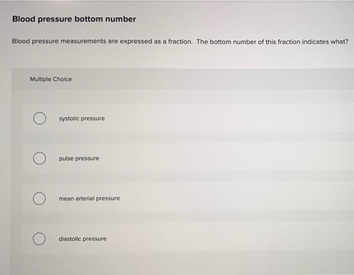 Solved Blood pressure top number Blood pressure measurements | Chegg.com