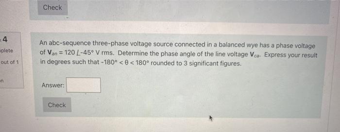 Solved An abc-sequence three-phase voltage source connected | Chegg.com