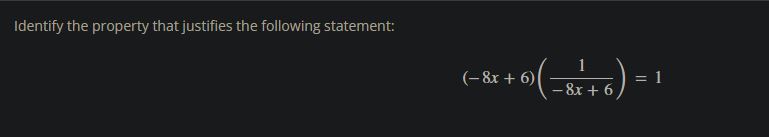 Solved Identify the property that justifies the following | Chegg.com