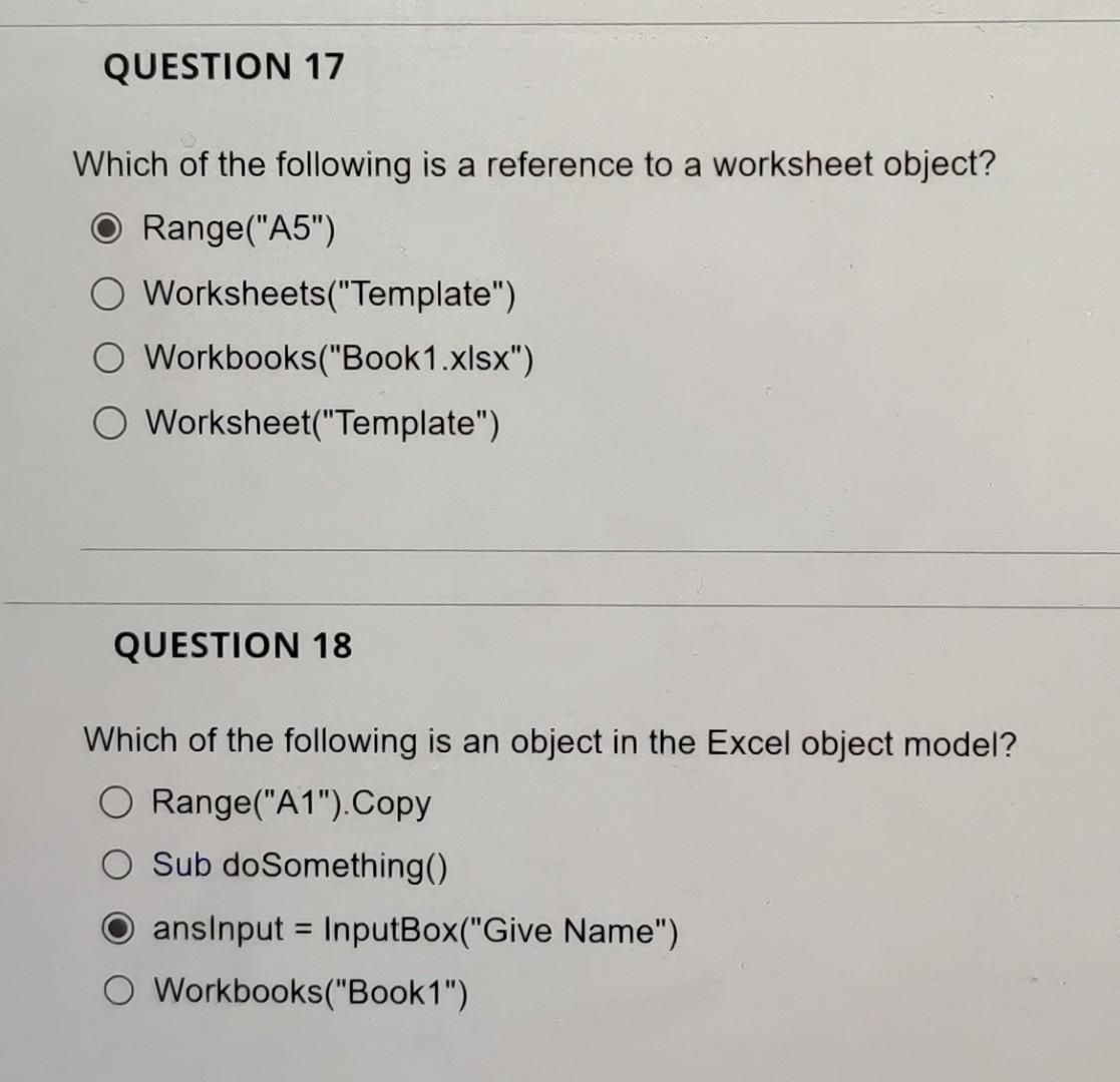Solved this simple questions are about macros and VBA in | Chegg.com