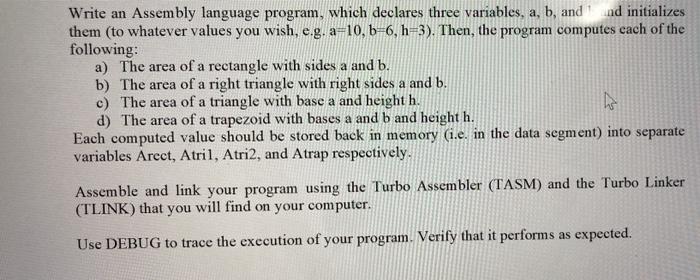 Solved Write an Assembly language program, which declares | Chegg.com