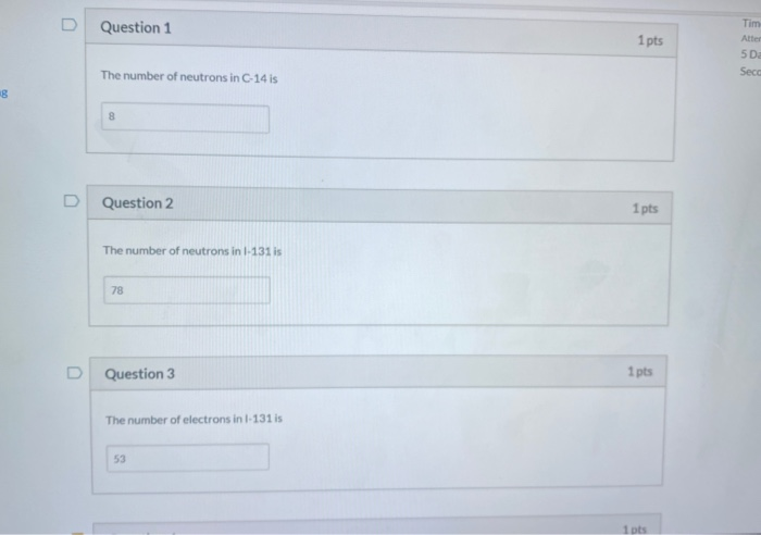 Solved Question 1 Tim 1 pts Atter 5D Seca The number of | Chegg.com