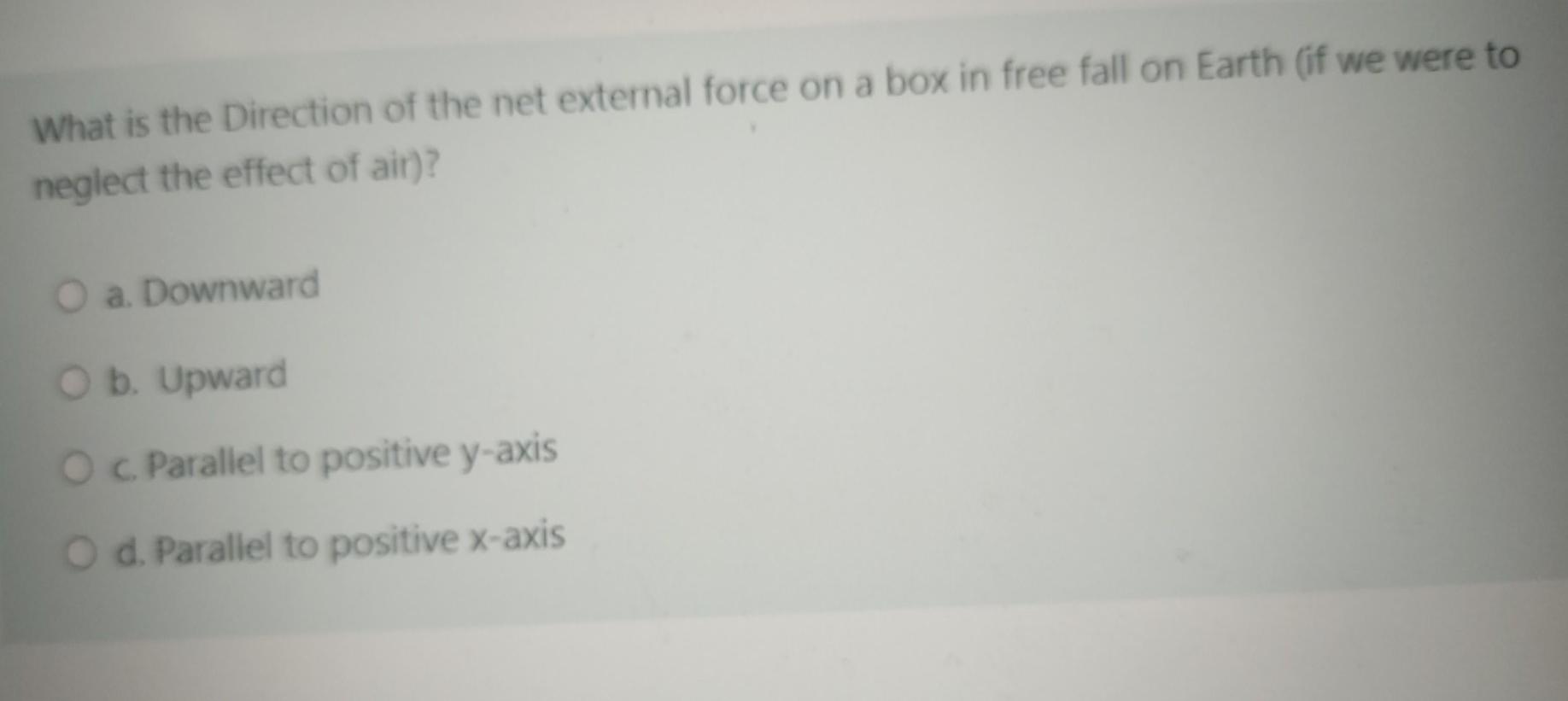 Solved What is the Direction of the net external force on a | Chegg.com