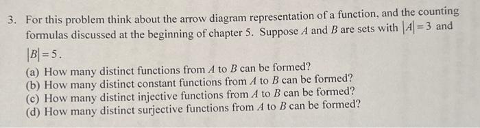 Solved 3. For this problem think about the arrow diagram | Chegg.com