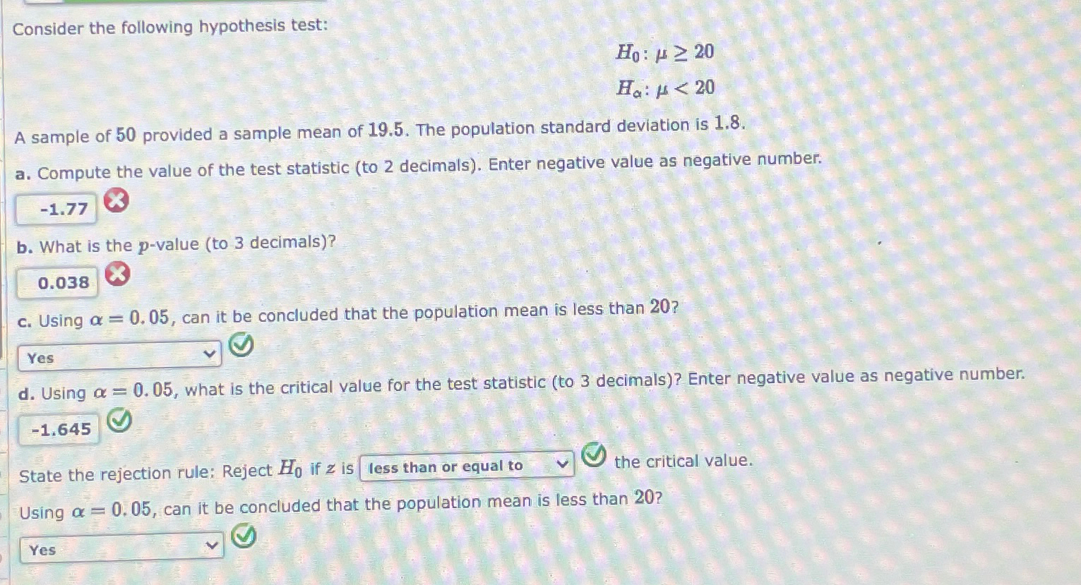 Solved Consider the following hypothesis | Chegg.com