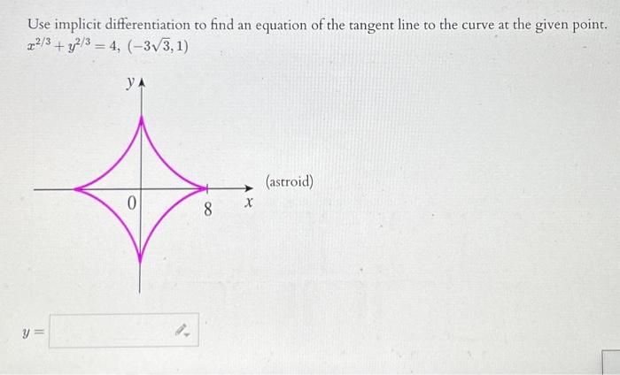 Solved Use implicit differentiation to find an equation of | Chegg.com