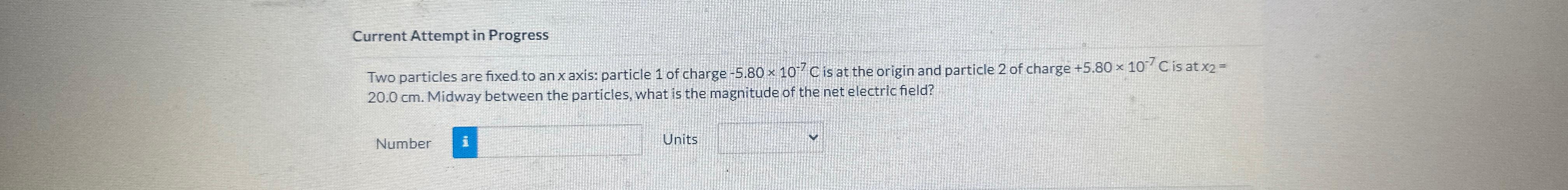 Solved Current Attempt in ProgressTwo particles are fixed to | Chegg.com