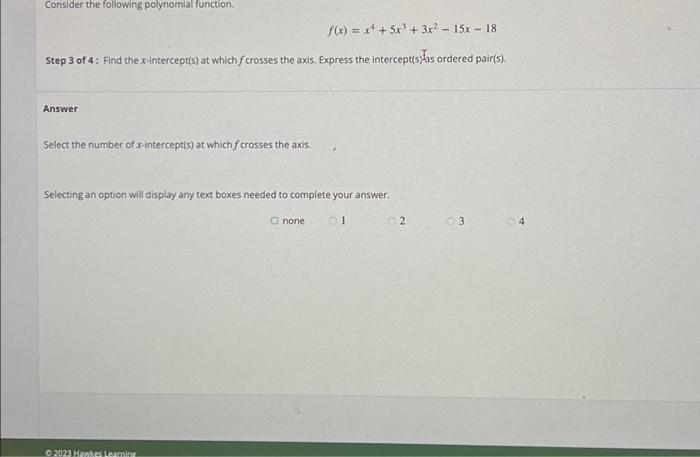 Solved Consider the following polynomial function. | Chegg.com