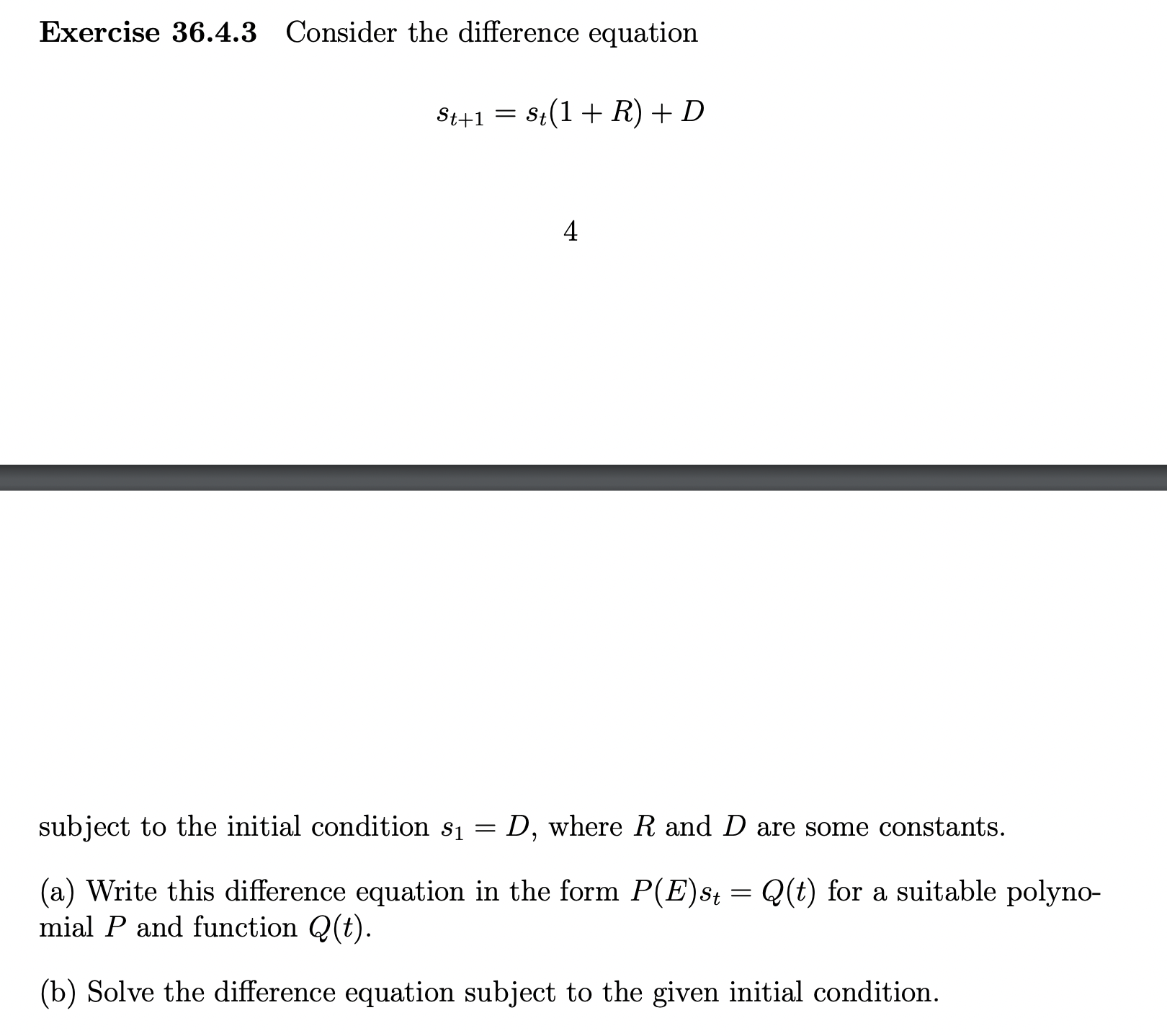 Solved Exercise 36.4.3 ﻿Consider the difference | Chegg.com