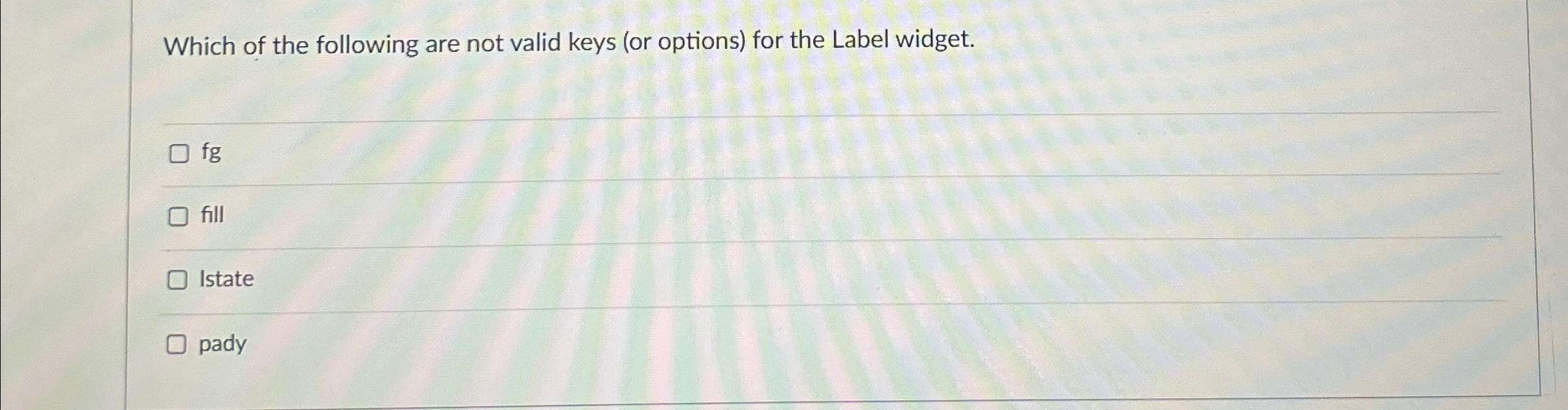 Solved Which of the following are not valid keys (or | Chegg.com