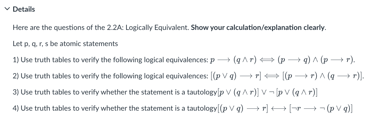 Solved DetailsHere are the questions of ﻿the 2.2A: Logically | Chegg.com