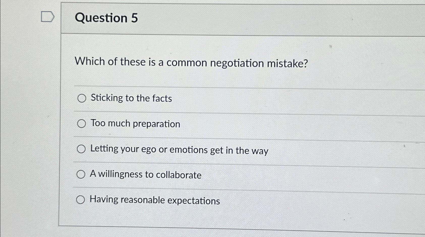 Solved Question 5Which of these is a common negotiation | Chegg.com